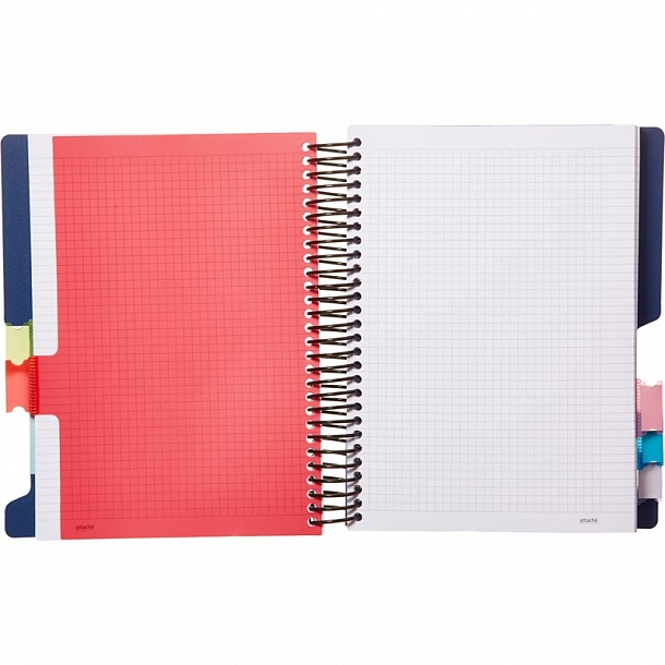 Бизнес-тетрадь Attache Selection, A4, 200л, клетка, спираль, синий, Office book – купить в ...